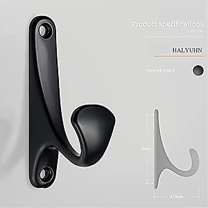 Exxacttorch 4 Pack Single Prong Wall Mounted Hat Towel Bag Hanger, Decorative Art Coat Hooks with Deep Curve, Solid Zinc Alloy Wall Hooks Holder for Keys, Umbrella, Matte Black