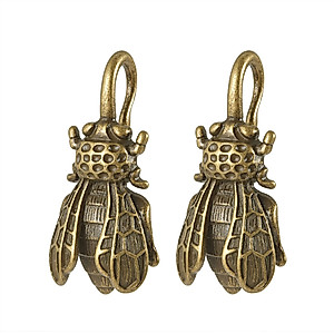 Pair Solid Brass Bee Ear Weights in Tribal Antique hoop earring Body Piercing Jewelry