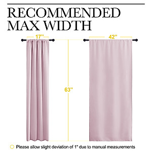 NICETOWN Room Darkening Curtains for Girls Room - Nursery Essential Thermal Insulated Solid Rod Pocket Top Drapes (Lavender Pink=Baby Pink, 1 Pair, 42 x 63 Inch)