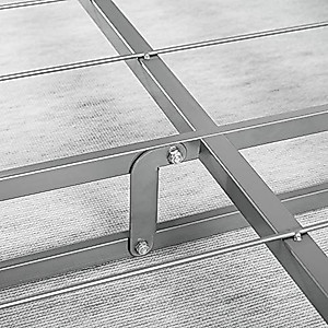 ZINUS No Assembly Box Spring / 4 Inch White Mattress Foundation / Sturdy Metal Structure, Queen,Grey