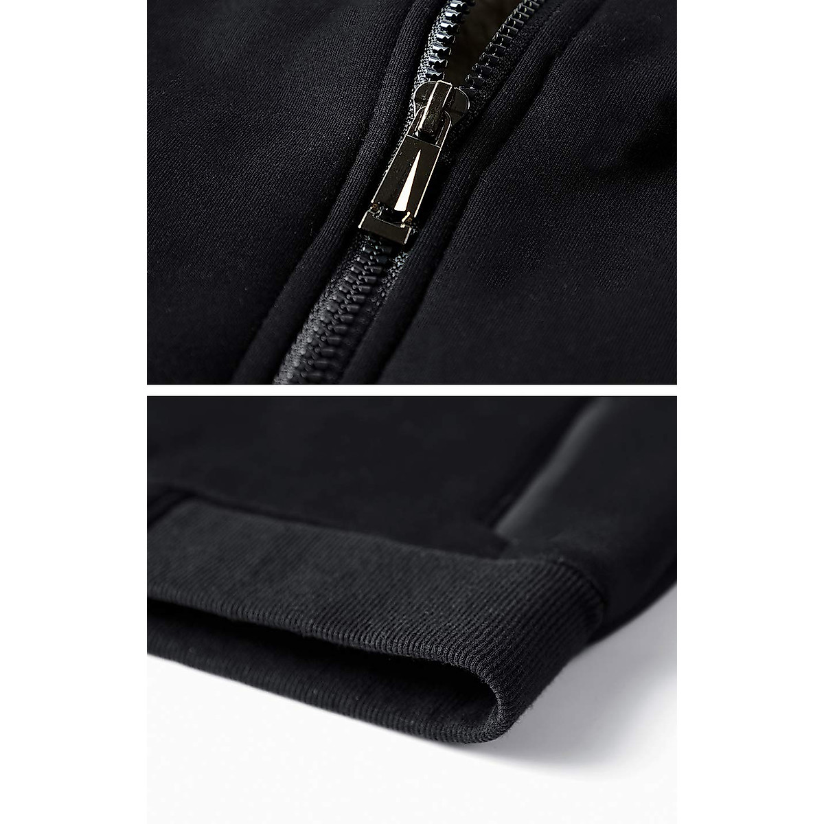 Gihuo Men's Winter Sherpa Lined Hoodie Zip Up Sweatshirt Heavyweight Warm Fleece Jacket with Pockets (Black, X-Large)