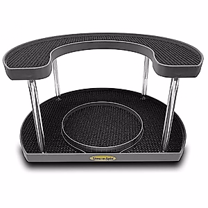 Spice Rack Organizer for Cabinet 2 Tier Lazy Susan Organizer Holds 40 Spice Jars with Double Spinner on Bottom Spice Shelf for Kitchen Pantry Organization and Storage by Stow-n-Spin Made in USA