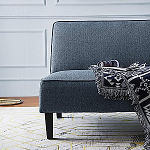 Aklaus Small Loveseat for Small Space,Armless Loveseat,Dining Bench with Back,Upholstered Dining Bench Banquettes Loveseat for Living Room, Prints