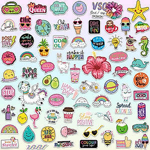 145Pcs Water Bottle Stickers for Girls Teens Kids Waterproof Inspirational VSCO Vinyl Stickers for Laptop Skateboard Aesthetic Trendy Cute Word Stickers School Reward Decals