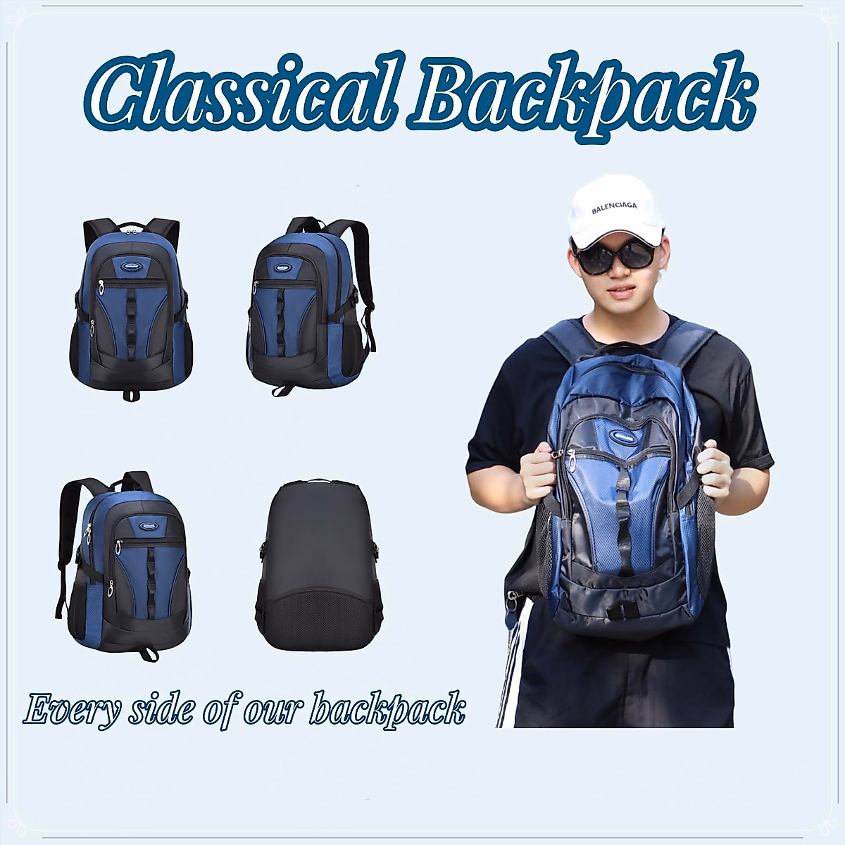 VIDOSCLA Color-blocking Sports Kids Backpack,Middle Schoolbag Elementary Student Bookbag for Girls&Boys