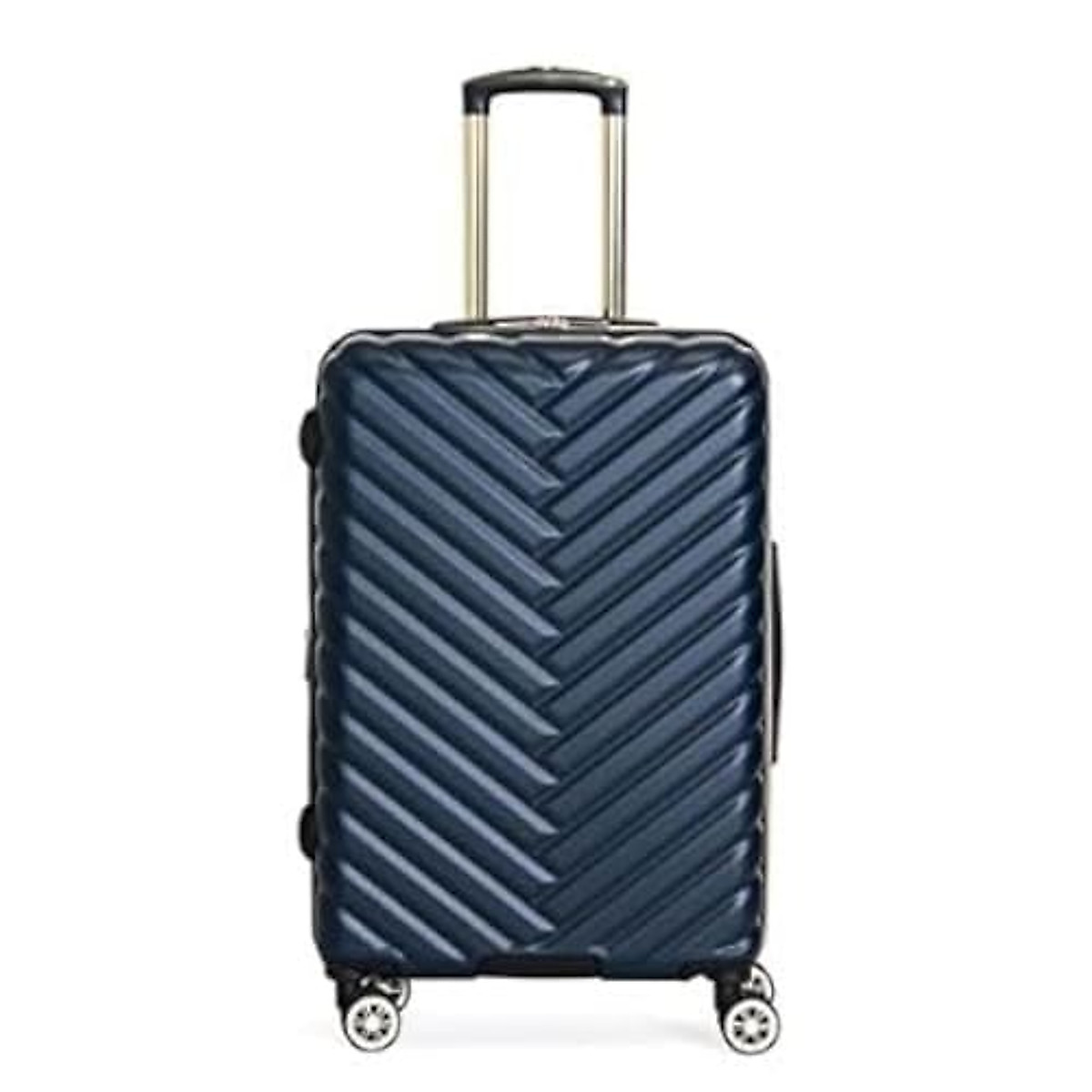 Kenneth Cole REACTION Madison Square Lightweight Hardside Chevron Expandable Spinner Luggage, Navy, 24-Inch Checked