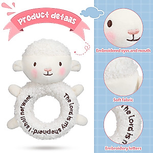 Lamb Stuffed Animal Little Sheep Stuffed Animal Praying Baptism Soft Lamb Plush Snuggle God's Lamb with Embroidered Religious Gifts for Boys Girl Baby Showers Mom's Barnyard Nursery Decor Doll Toy