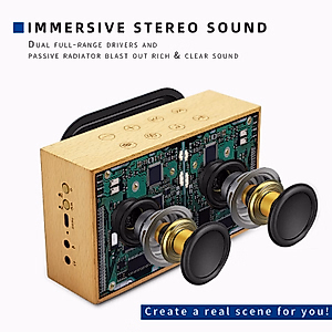 Lexenic White Noise Machine,Wooden Sleep Sound Machine with 24 Hours Playtime, 6W HD Stereo Dual Speakers and Bass with 37 Non Looping Soothing Sleep Sounds Therapy for Baby Kids Adults