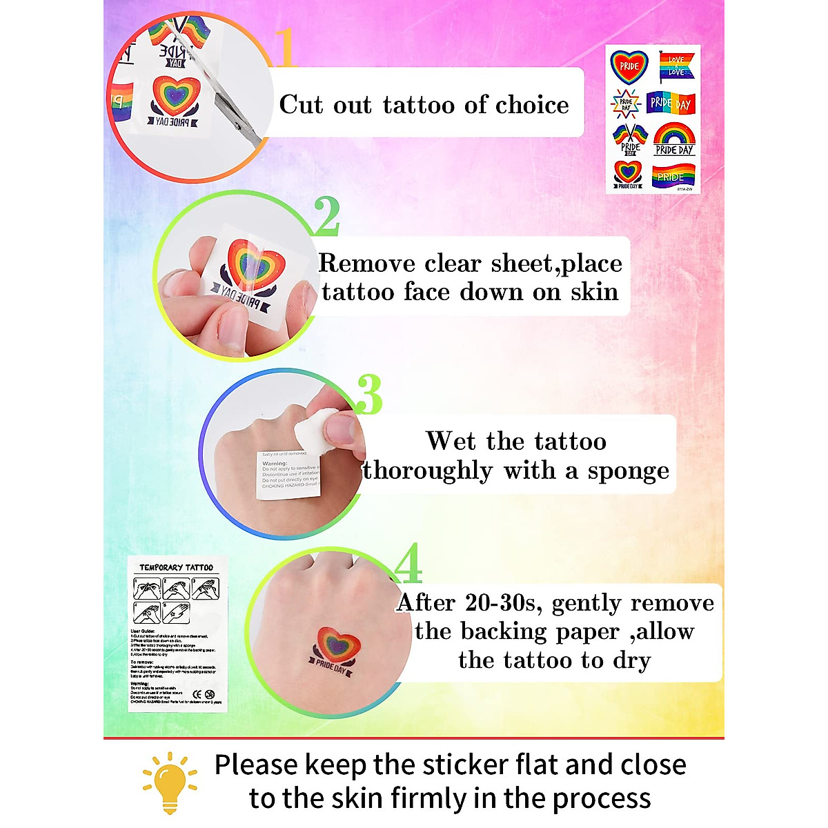 Abitoncc 91Pcs Gay Pride Accessories Stuff Set - Progress Pride Flag 3x5 Outdoor 24 Pack Mini Hand Held Small Pride Flags 24Pcs Pride Wristband Temporary Pride Tattoo Stickers Pride Stuff for Pride Month Outdoor Celebration Gay Progress Pride Party Favors