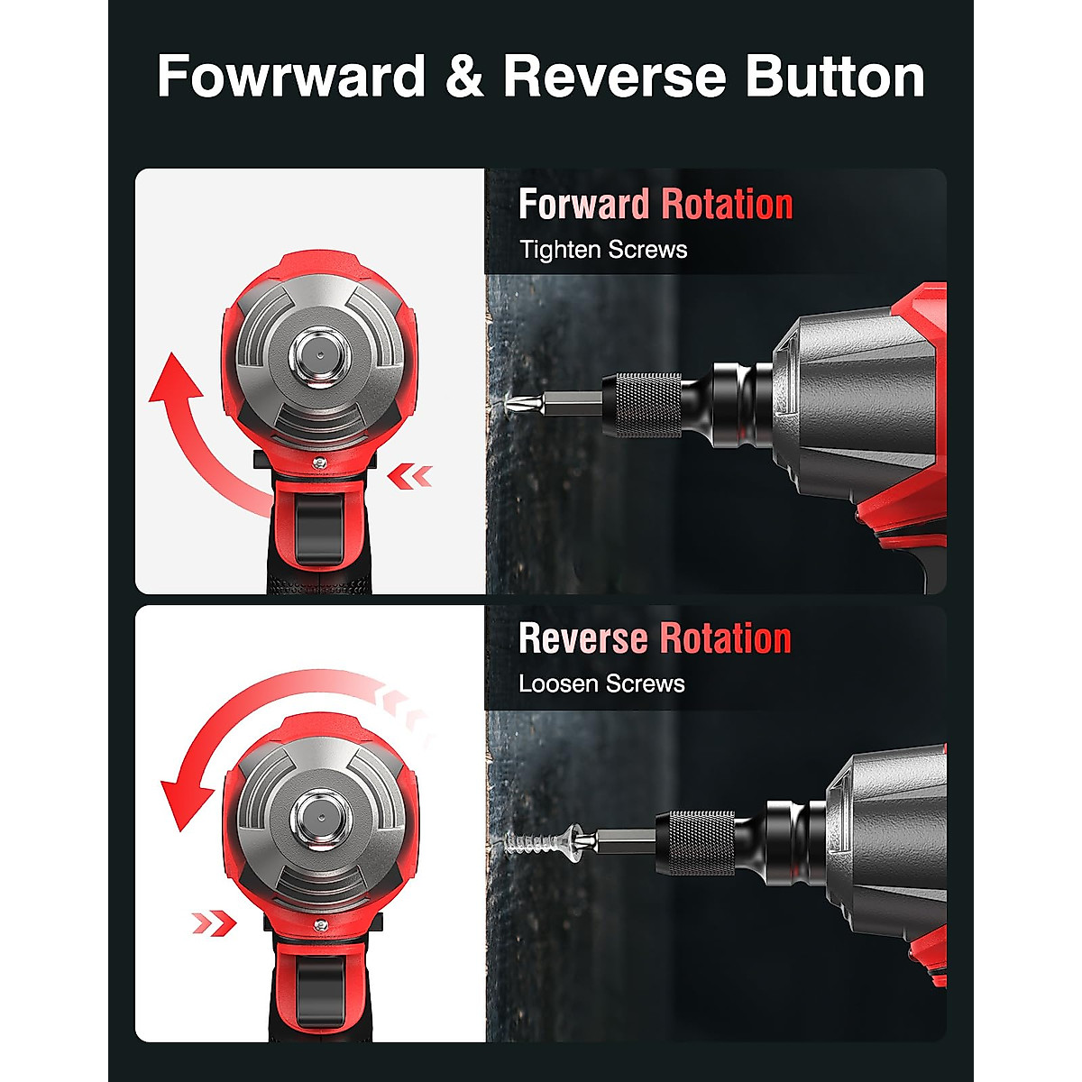 Avhrit Cordless Impact Wrench 1/2 Inch, 480Ft-lbs(650Nm) Brushless 1/2 Impact Gun w/ 2x 4.0 Batteries, Fast Charger, 4 Sockets, 6 Screws, Electric Impact Wrench for Home Car Tires