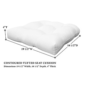 Honeycomb Indoor/Outdoor Textured Solid Pacific Blue Contoured Tufted Seat Cushion: Recycled Polyester Fill, Weather Resistant, 2 Count (Pack of 1) Patio Cushions: 19.5" W x 18.5" D x 4" T