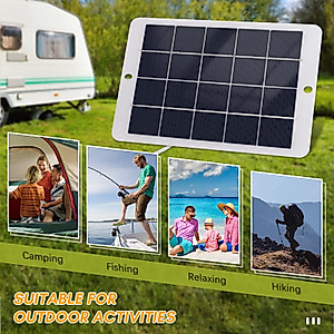 Solar Panel, Decdeal 3W 5V Portable Solar Charger Waterproof Solar Panel Charger for Camping with USB Interface for Charging Mobile Phones Mini Fans LED Light