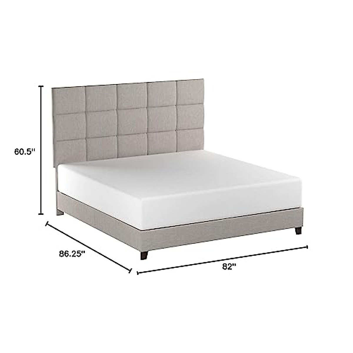 Signature Design by Ashley Dolante Modern Farmhouse Button-Tufted Upholstered Platform Bed, King, Beige