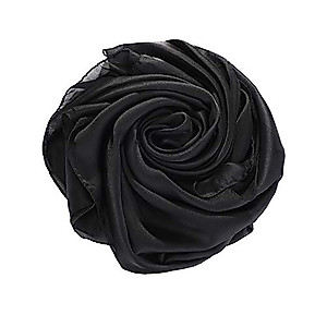 Boao Women Scarves Soft Long Satin Shawl Wrap Light Sheer Scarf for Wedding Party Accessory (Black)