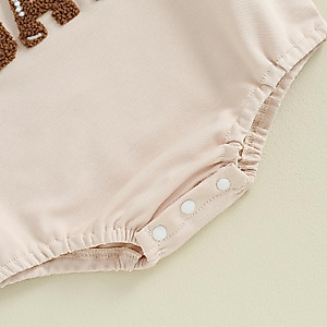 Chloefairy Baby Girl Boy Football Outfit Game Day Football Sweatshirt Romper Oversized Bodysuit Fall Winter Clothes (Apricot-GAME DAY embroidery, 6-12 Months)