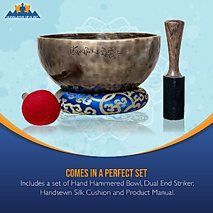 Large Master healing Tibetan Singing bowls set 9" for Yoga Meditation and sound healing.