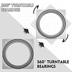 16 Pack Lazy Susan Hardware 6 Inch Turntable Bearing Square Rotating Swivel Plate 110 lbs Capacity 5/16 Inch Thick Lazy Susan for Serving Trays Kitchen Storage Rack Zinc Plated Steel Swivel Plate