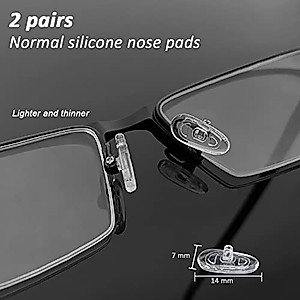 PTSLKHN 5 Pairs of Eyeglass Nose Pads, Upgraded 15x8mm Soft Silicone Air Chamber Eyeglasses Nose Pads, Screw-in Glasses Nose Pad Replacement Kit.