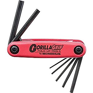 Bondhus 12592 GorillaGrip Set of 7 Hex Fold-up Keys, sizes 1.5-6mm