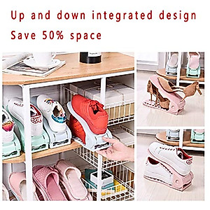 LKH 6 Pack Shoe Slots, Gray Shoe Organizer, Shoe Slots Space Saver, Over The Door Shoe Organizer, Shoe Stackers (Color : Gray)