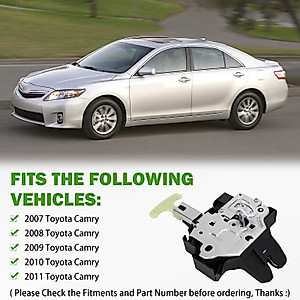 Trunk Lock Latch for Toyota Camry 2007 2008 2009 2010 2011 Replacement Camry Rear Trunk Lid Release Latch Door Lock Actuator Motor Assembly Replace 64600-06010, 931-860