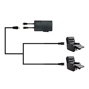 STAIGO 2 Pin Splitter Lead Y Power Cable 2 Motors to 1 Power Supply for Electric Recliner Lift Chair Used to Connect 2 Lift Chair Electric Recliner Motors to 1 Power Supply Transformer (1M)
