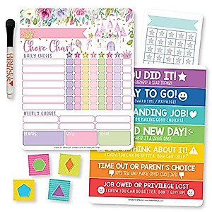 1 Little Princess Kids Chore Chart Magnetic & Behavior Chart for Kids at Home, Magnet Reward Chart for Kids, Kids Reward Chart Behavior, My Responsibility Chart for Kids, Star Chart for Kids Behavior