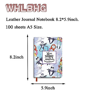WHLBHG Jack and Sally Inspired Gift Halloween Gifts for Women Girlfriends We’re Simply Meant To Be Leather Notebook Jack and Sally Writing Planner Notebook (Simply Meant To Be)