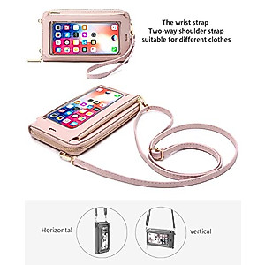 Touch Screen phone bag Purse crossbody bags wallets for women RFID Blocking Clutch bag Wrist bag handbag with Shoulder Strap Wristband