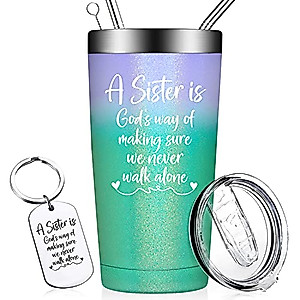 DOEARTE Sister Gifts from Sisters - Sister Birthday Gift Ideas - Christmas, Mothers Day Gifts for Sister, Big Sister, Little Sister - 20oz Sister Tumbler
