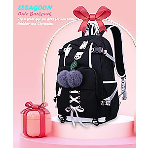 LSSAGOON Backpack for Women Teen Kids Girls, Water Resistant Casual Daypack Fits Laptop with USB Charging Port,Cute Bookbag for Travel,School,Hiking,Gift…