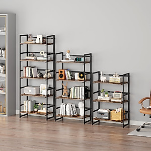 BHG Vintage Multifunctional Folding Bookshelf, No-Assembly Plant Stand Storage Rack Shelves for Home Office (Fire, 4-Tier)