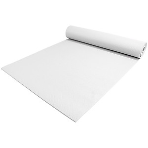 YogaAccessories 1/4" Thick High-Density Deluxe Non-Slip Exercise Pilates & Yoga Mat, White
