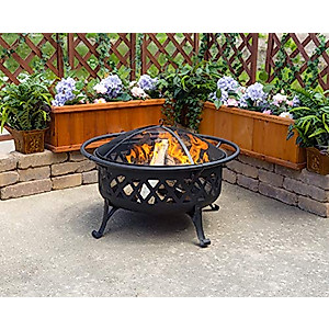 Pleasant Hearth OFW888R fire Pit, Black