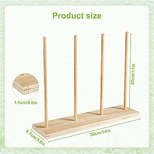 Wood Ribbon Organizer, Ribbon Storage Rack Ribbon Spool Holder Thread Spool Organizer for Sewing Storage Craft Room Yarn Florist Arts Wrapping Craft Gift