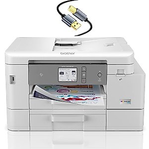 Brother INKvestment Tank MFC-J4535DW Wireless Color All-in-One Inkjet Printer - Print Copy Scan Fax - 20 ppm, 4800 x 1200 dpi, 8.5" x 14", Auto 2-Sided Printing, 20-Sheet ADF, Tillsiy Printer Cable