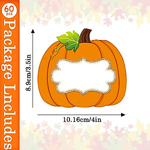 60 Table Seating Cards - Pumpkin Plate Seating Cards Table Setting Name Cards Fall Pumpkin Buffet Cards are great for family dinners, autograph cards, bulletin board decorating