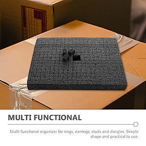 USHOBE Ring Foam Pad Black Foam Ring Insert Foam Insert Black Velvet Ring Insert Ring Display Pad Ear Stud Sponge Insert Foam Padding Sponge Earring Holder Display Stand Jewelry