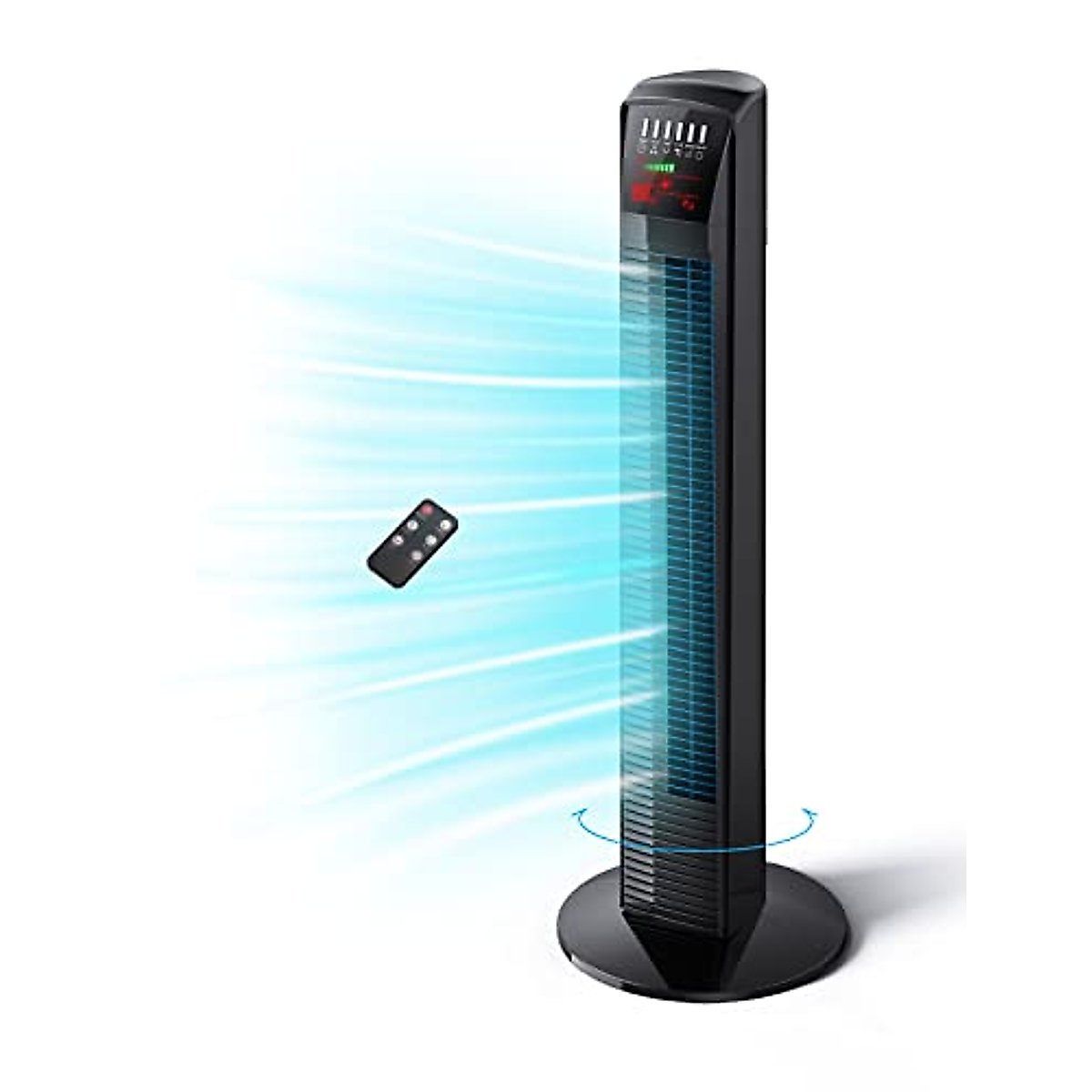 Tower Fan, 35” Oscillating Cooling Fan with 3 Speeds & 3 Modes, Auto Mode, Remote Control, LED Display, 12-Hour Timer, Portable Stand Up Floor Bladeless Fan for Bedrooms, Living Rooms, Kitchen, Offices