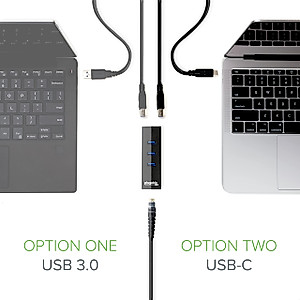 Plugable USB Hub with Ethernet, 3 Port USB 3.0 Bus Powered Hub with Gigabit Ethernet Compatible with Windows, MacBook, Linux, Chrome OS, Includes USB C and USB 3.0 Cables
