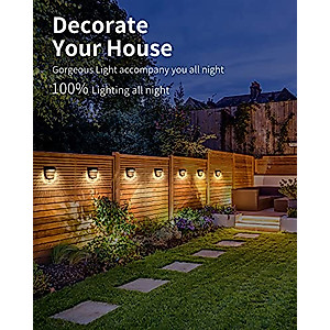 Whousewe Solar Fence Lights, LED Solar Deck Lights IP65 Waterproof Breathing/Constant Mode, Outdoor Solar Light for Fence, Yard, Garden, Garage, Stairway, Gate, Warm Light (6 Pack)