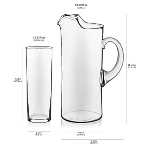 Libbey Modern Bar Boozy Brunch Entertaining Set with 6 Highball Glasses and Pitcher