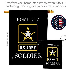 US Army Soldier Garden Flags Armed Forces Memorabilia Banner United State Wall Tapestry Americana Decorations Blue Star Remembrance Retire Outdoor Memorial Yard Veteran Gifts Made In USA