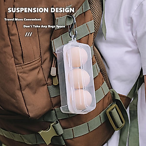 Egg Storage Box 8 Grid Portable Egg Tray Shockproof Leakproof Egg Holder Container for Refrigerator Camping Picnic Hiking, Plastic Egg Storage Box Case, White