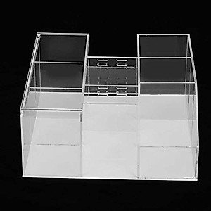 Eyelash Beauty Organizer, Acrylic Eyelash Grafting Tool Storage Beauty Tool W/Tweezers Holder Display Boxes for Home Eyelash Salon (Transparent)