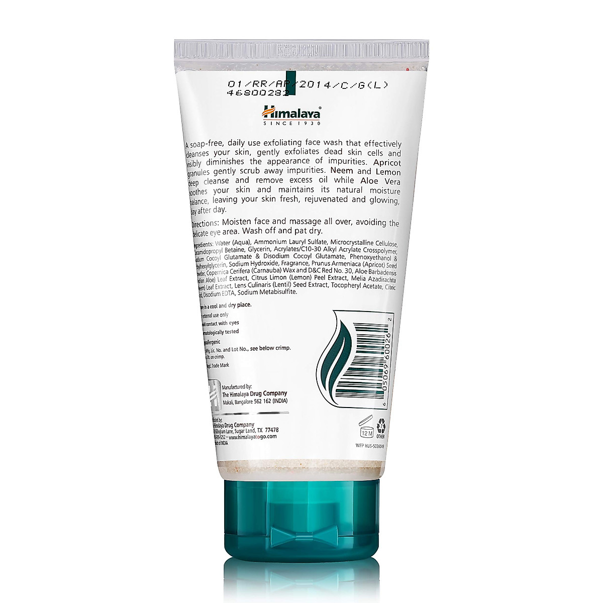 Himalaya Gentle Exfoliating Daily Face Wash for Deep Clean Pores & Soft, Moisturized, Renewed Skin, 5.07 oz, 1-PACK