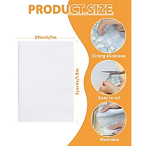 PLANTIONAL Medium Weight White Iron-On Non-Woven Fusible Interfacing: 39 x 72 inch Medium Weight Non-Woven Interfacing Iron On Polyester Single-Sided Interfacing for DIY Crafts Supplies