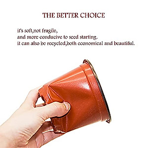 HECTOLIFE 200 Pcs 4 Inch Plant Nursery Pots,Plastic Seedling Pots,Seed Starting Pot Flower Plant Container for Succulents, Seedlings, Cuttings, Transplanting