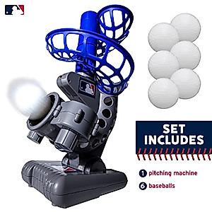 Franklin Sports MLB Kids Electronic Baseball Pitching Machine - Automatic Youth Pitching Machine with (6) Plastic Baseballs Included -Youth Baseball Pitcher for Kids Ages 3+