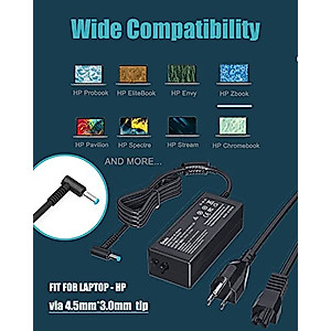 45W 65W Emaks Ac Adapter/Laptop Charger/Power supply for HP Pavilion 15-F:15-f111dx 15-f272wm 15-f211wm 15-f271wm 15-f233wm 15-f387wm 15-f211nr 15-f337wm 15-f224wm 15-f269nr af093ng and more hp laptop